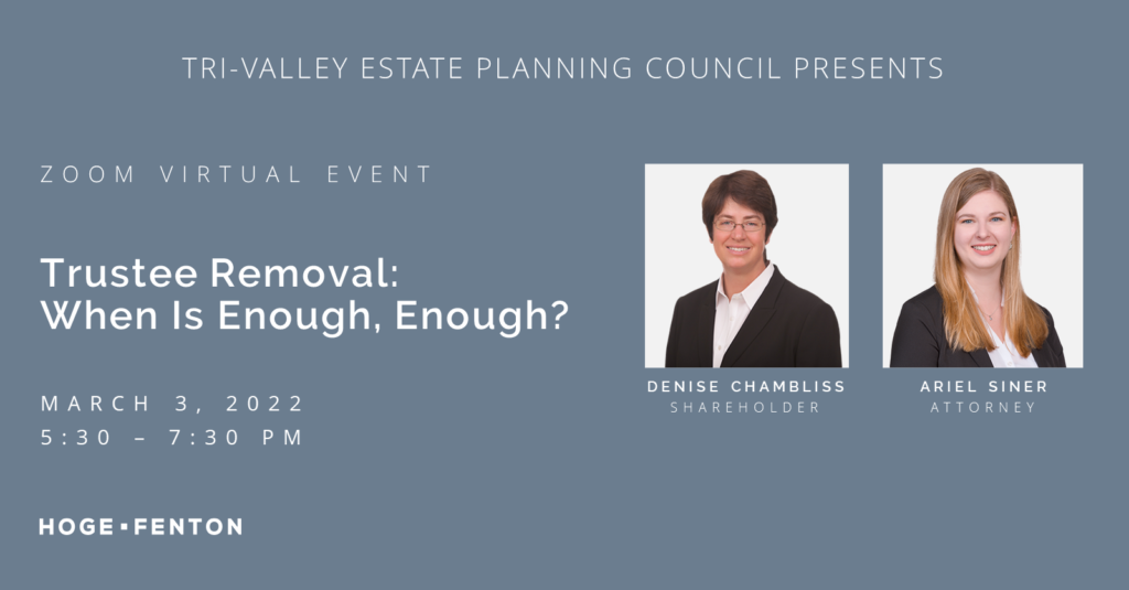 Denise Chambliss & Ariel Siner Presenting for Tri-Valley Estate ...